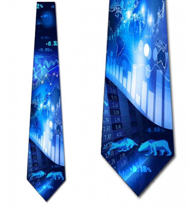Bull vs Bear - Stock Market Necktie | Three-Rooker.com®